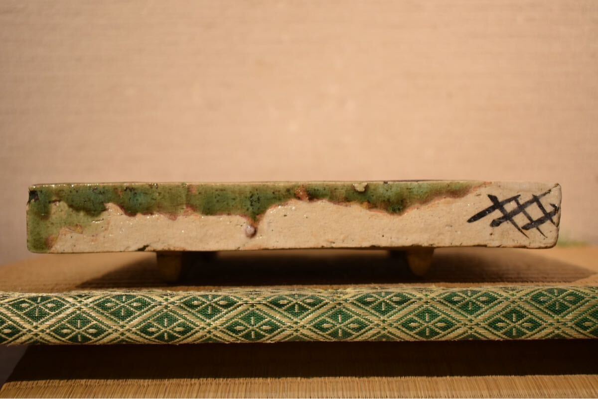 Yahoo!オークション - 【GE】Z479【コレクター所蔵品】時代 織部四方鉢...