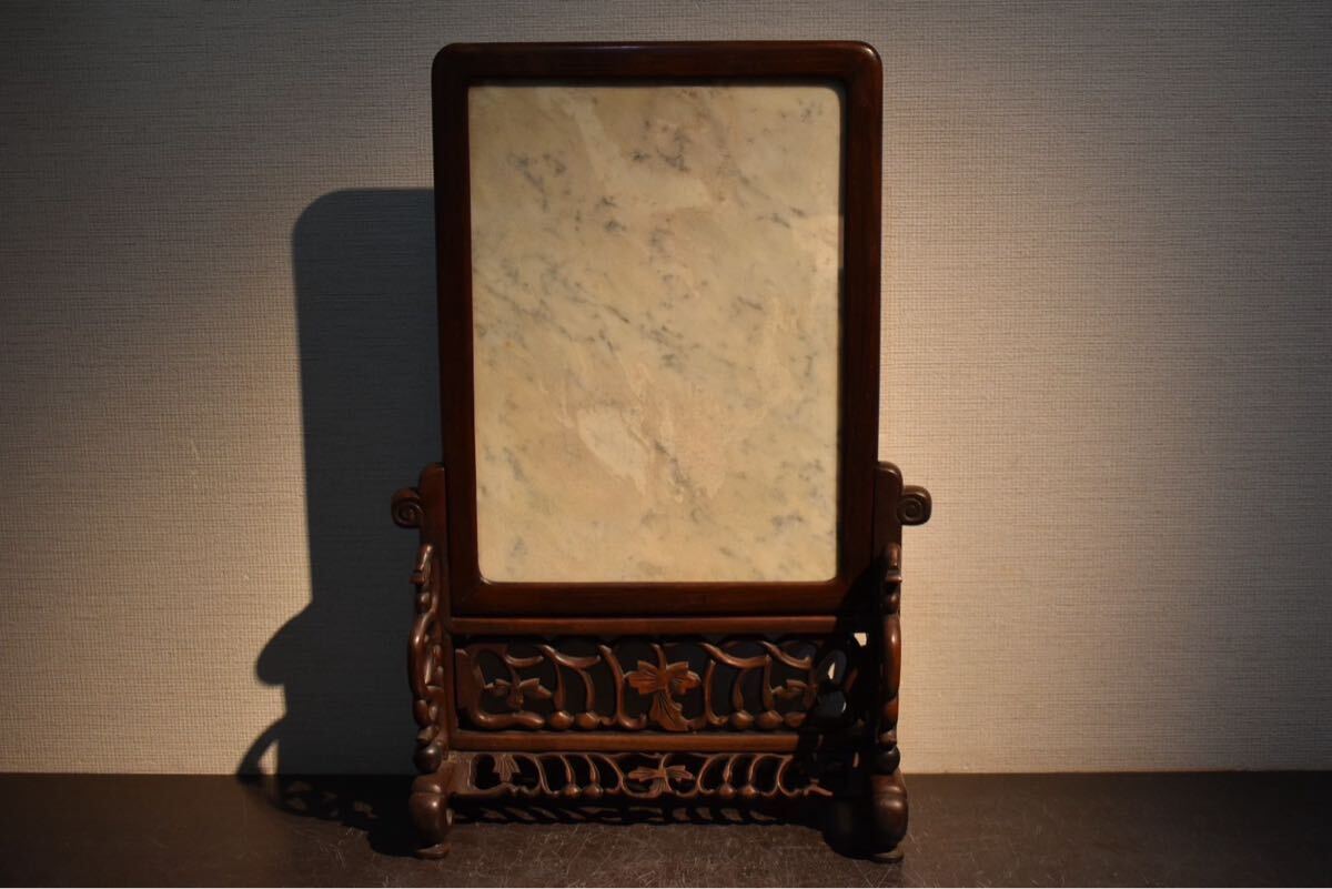 Yahoo!オークション - 【GE】Z518【コレクター所蔵品】時代 唐木嵌大理...