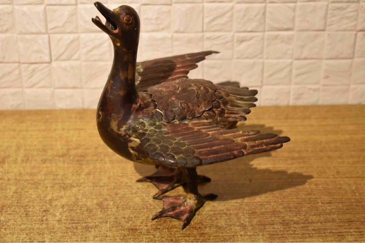 Yahoo!オークション - 【GE】E503【コレクター所蔵品】時代 色絵銅鴨香...