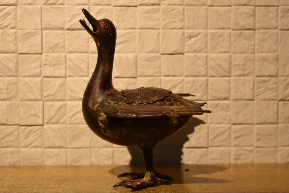 Yahoo!オークション - 【GE】E503【コレクター所蔵品】時代 色絵銅鴨香...