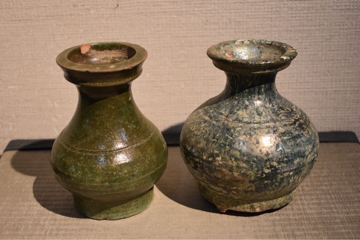 Yahoo!オークション - 【GE】M524【コレクター所蔵品】時代 漢緑釉花瓶...