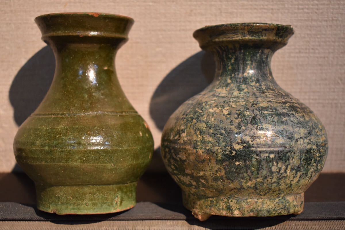 Yahoo!オークション - 【GE】M524【コレクター所蔵品】時代 漢緑釉花瓶...