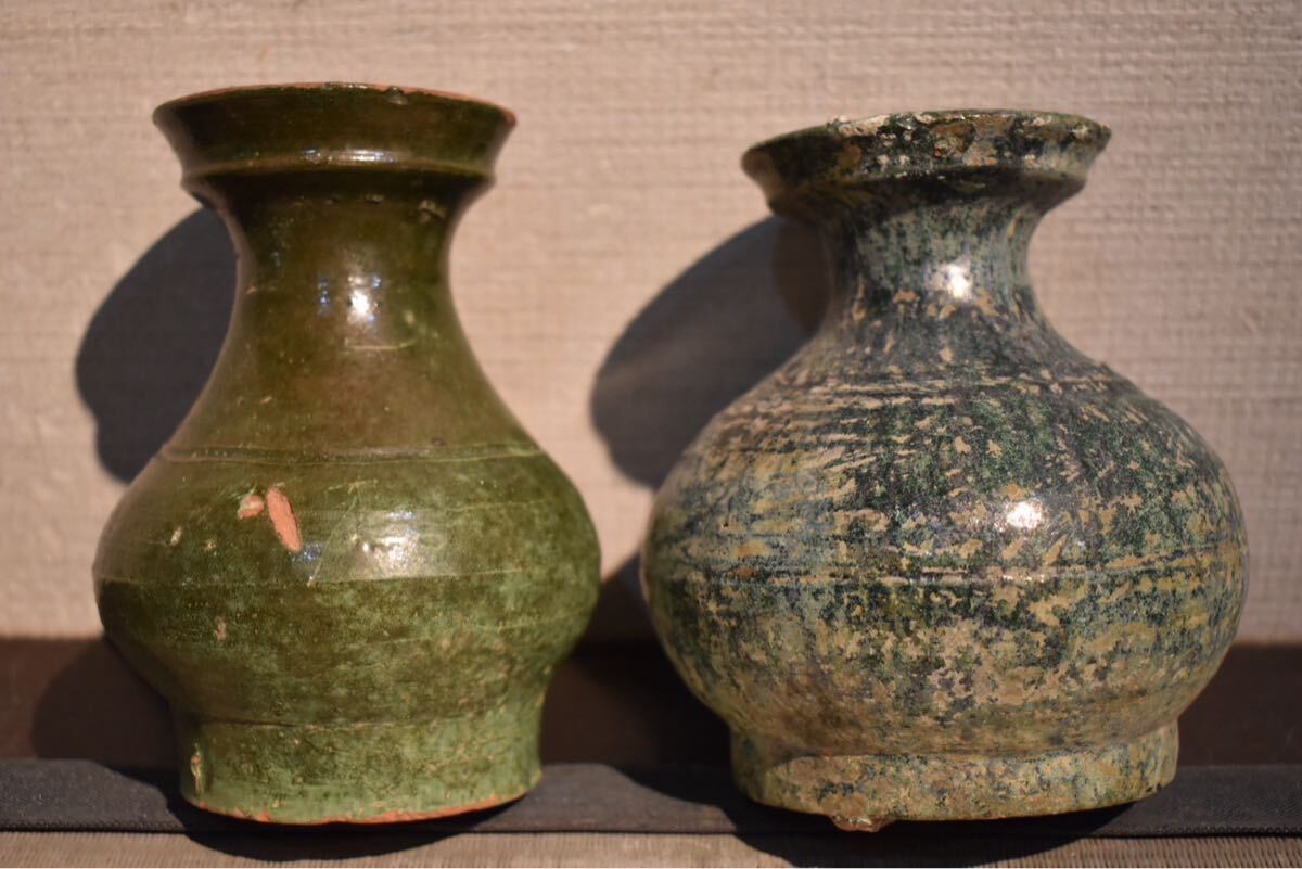 Yahoo!オークション - 【GE】M524【コレクター所蔵品】時代 漢緑釉花瓶...