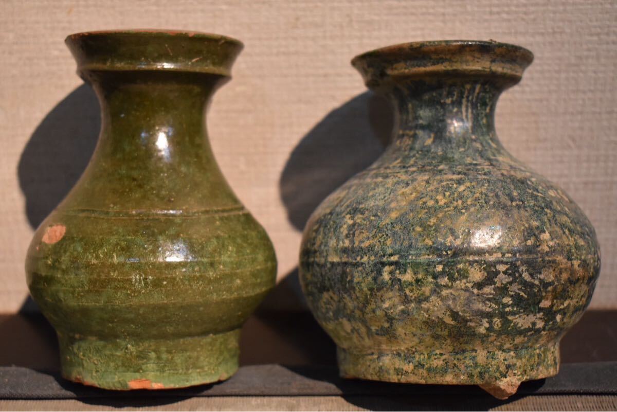 Yahoo!オークション - 【GE】M524【コレクター所蔵品】時代 漢緑釉花瓶...