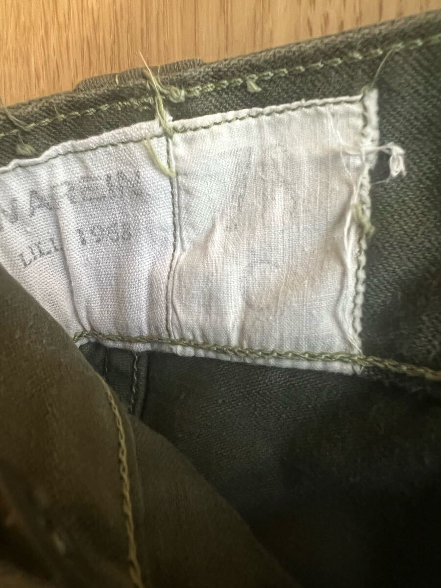 Yahoo!オークション - フランス軍 M64カーゴパンツ 76C 1968年製 サテ...