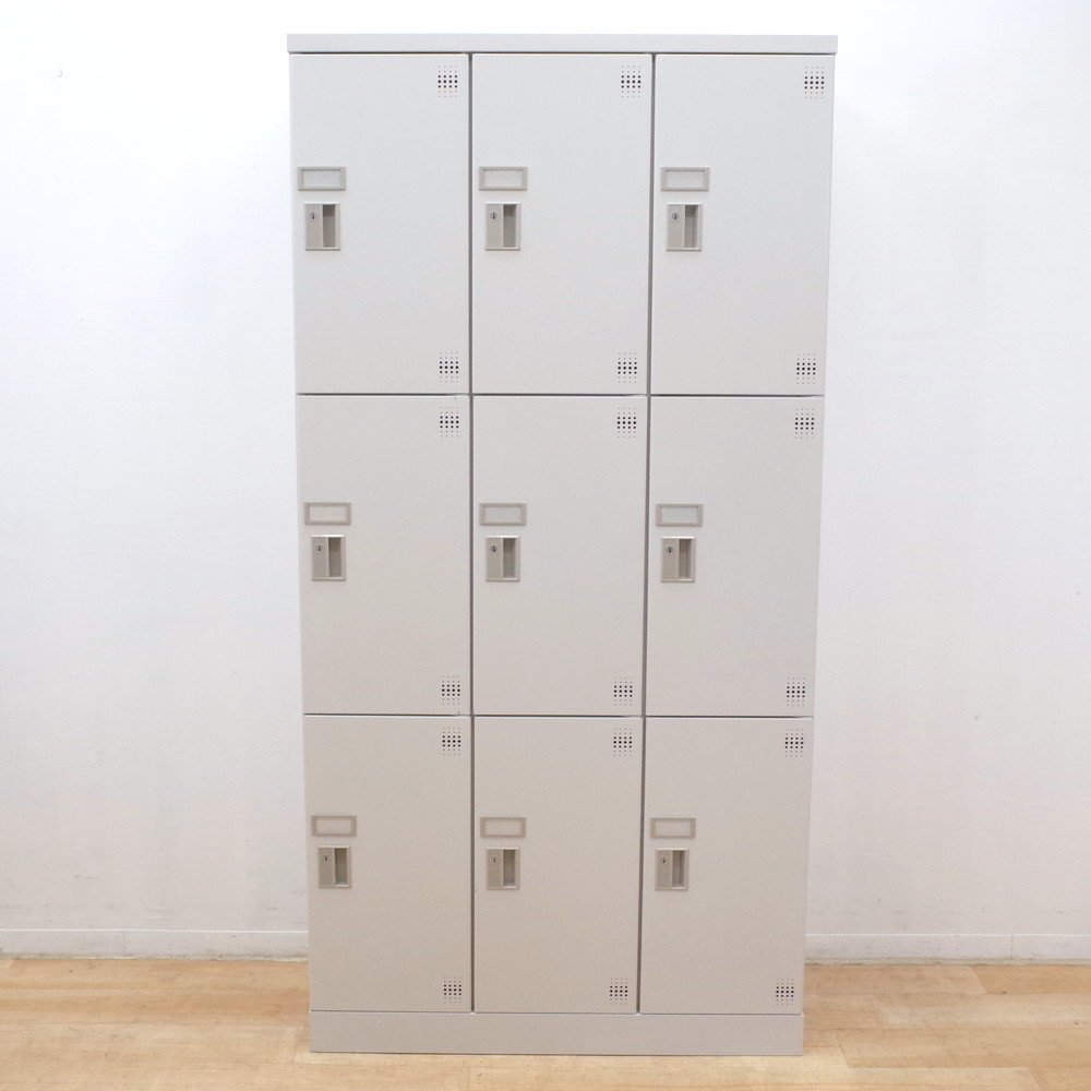 Yahoo!オークション - 豊国工業 9人用ロッカー GLK-S9TS グレー W900 D...