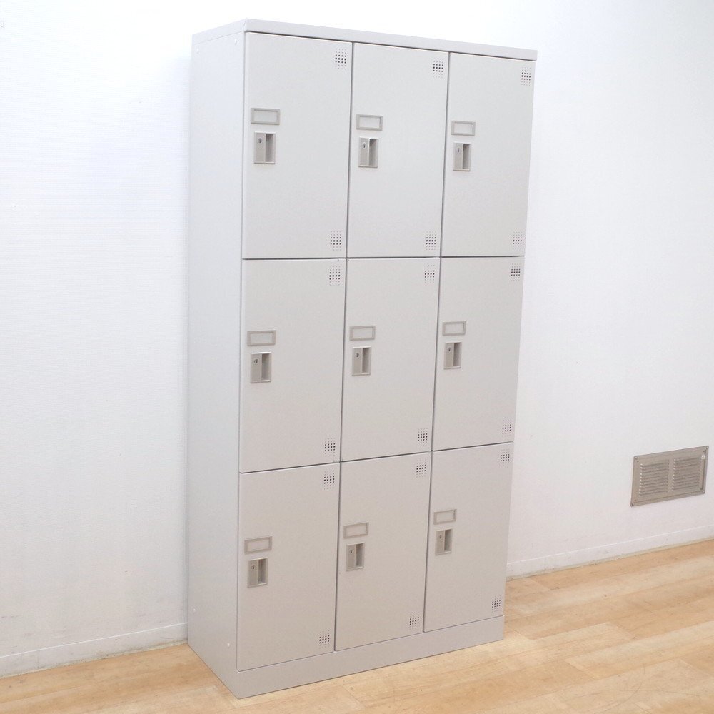 Yahoo!オークション - 豊国工業 9人用ロッカー GLK-S9TS グレー W900 D...