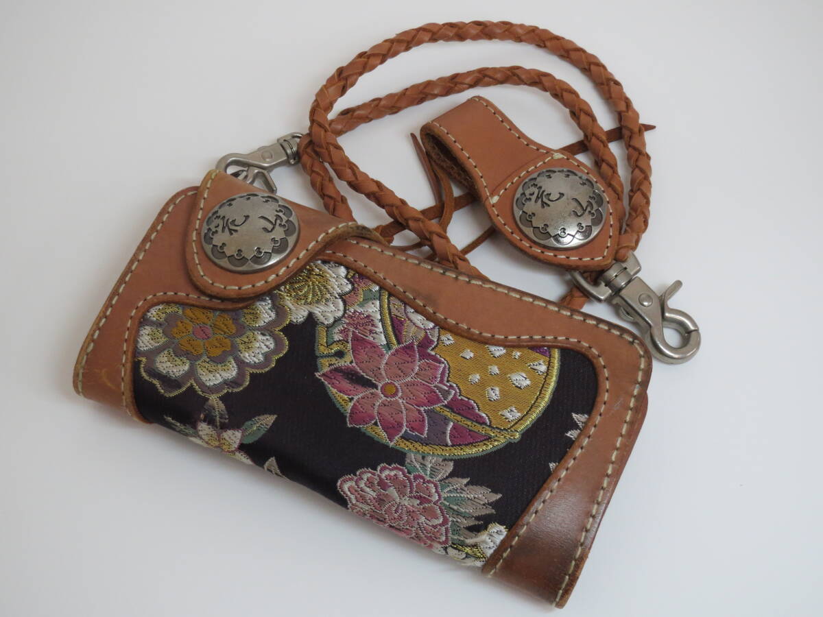 Yahoo!オークション - (f-12) KAZAN / 花山 和柄 レザーウォレット