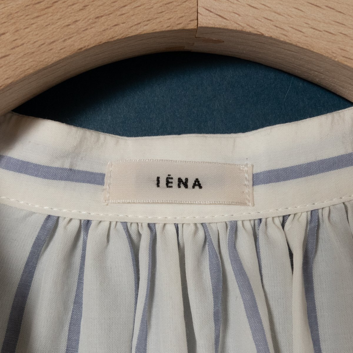 【樂淘letao】日本代購代標第一品牌－メール便 IENA イエナ スキッパーシャツ ストライプ ホワイト 白 夏 透け感 レーヨン コットン 綿 日本製 サマー ドロップショルダー