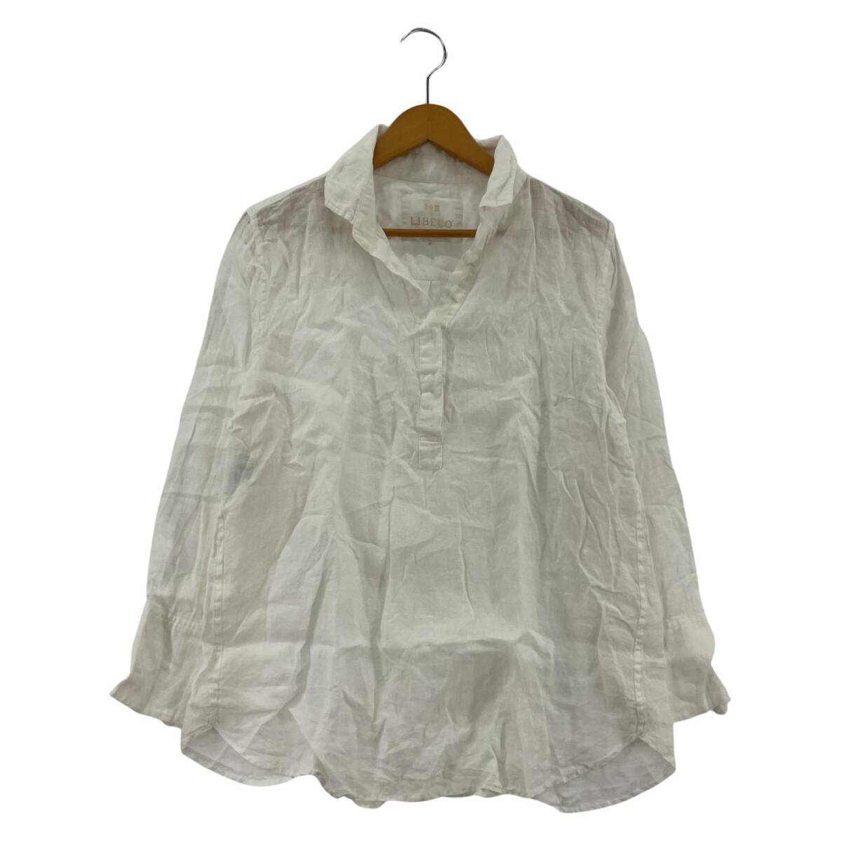 Yahoo!オークション - 23ku 23区 LIBECO リネン ハーフボタン 長袖シャ...