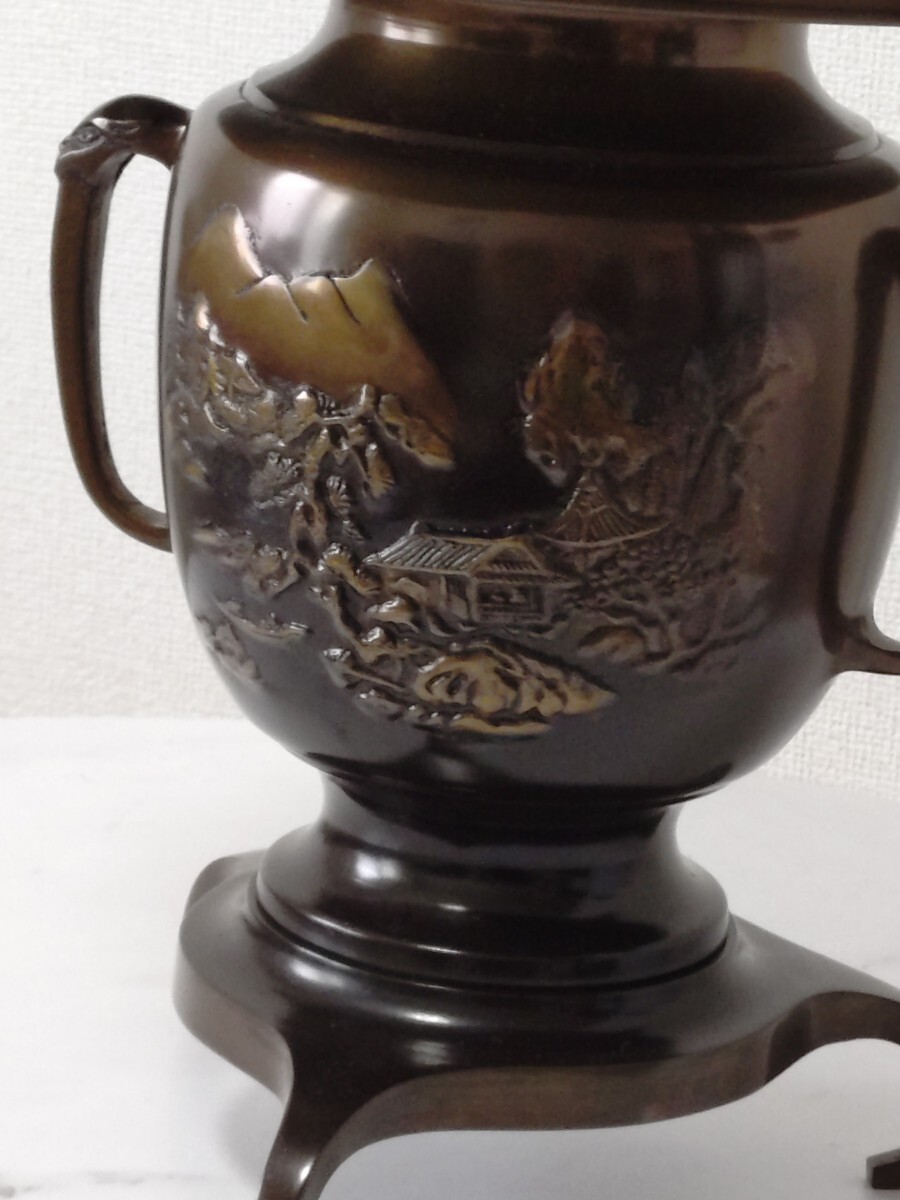 薄端 華道具 銅製 三足 金属工芸(花器)|売買されたオークション 薄端 華道具 銅製 三足 金属工芸(花器)|売買されたオークション