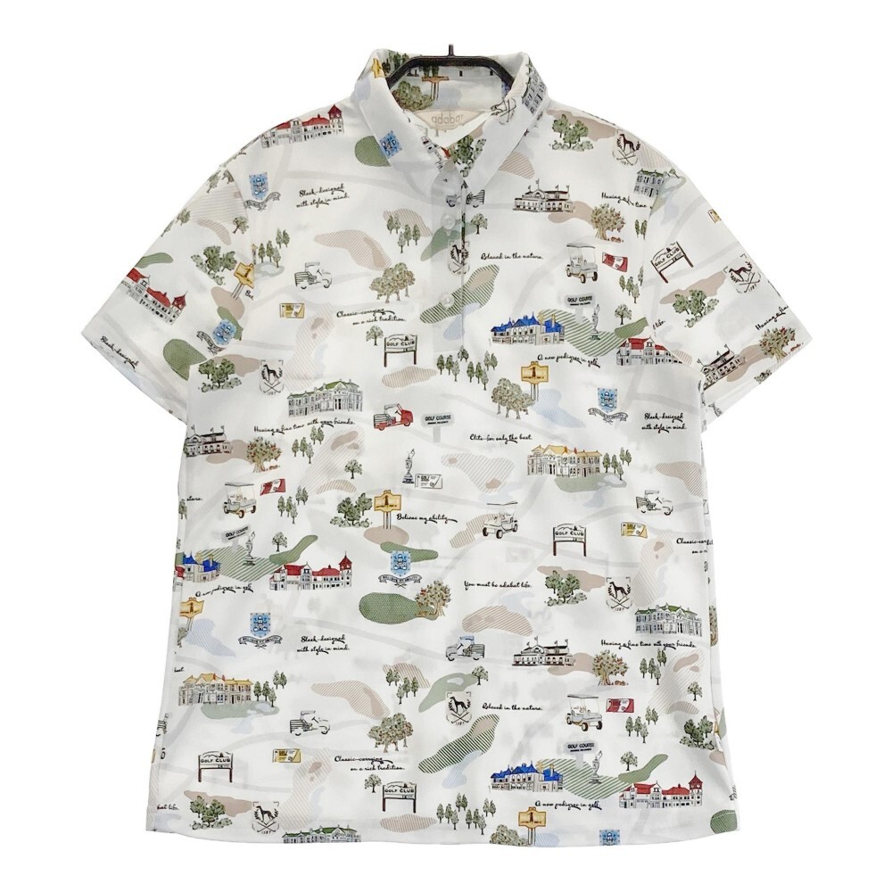 Yahoo!オークション - ADABAT アダバット 半袖ポロシャツ 総柄 ホワイ...