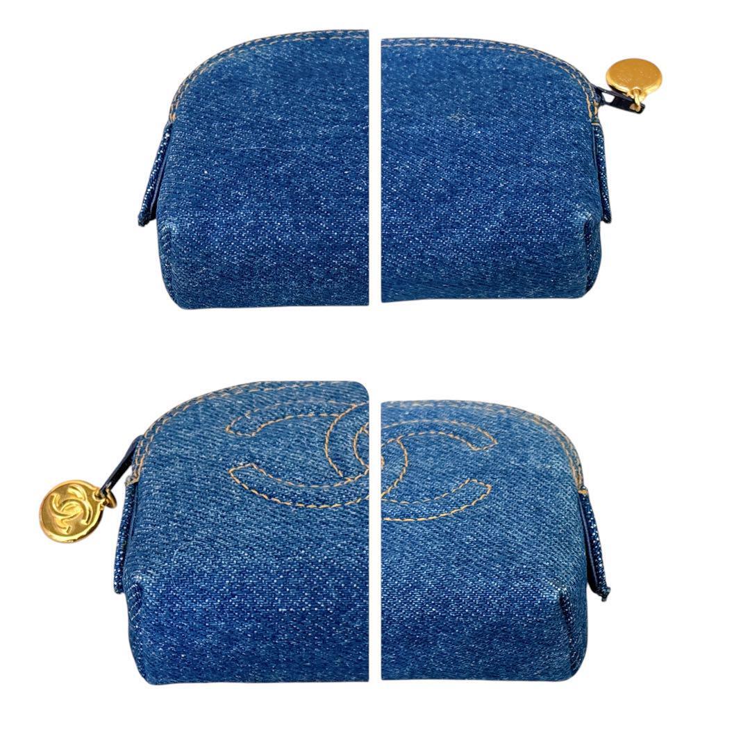 シャネル CHANEL デニム ココマーク 化粧ポーチ ミニポーチ シャネル CHANEL デニム ココマーク 化粧ポーチ ミニポーチ