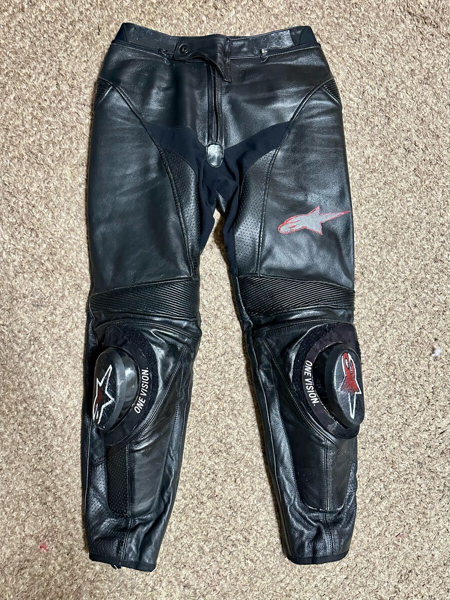Yahoo!オークション - アルパイン レザーパンツ ライダース US30 Mサイ...