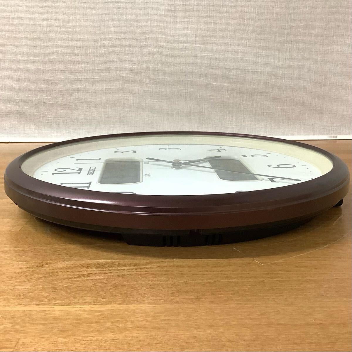 Yahoo!オークション - 【動作品】SEIKO セイコー 電波掛時計 KX348B 茶...