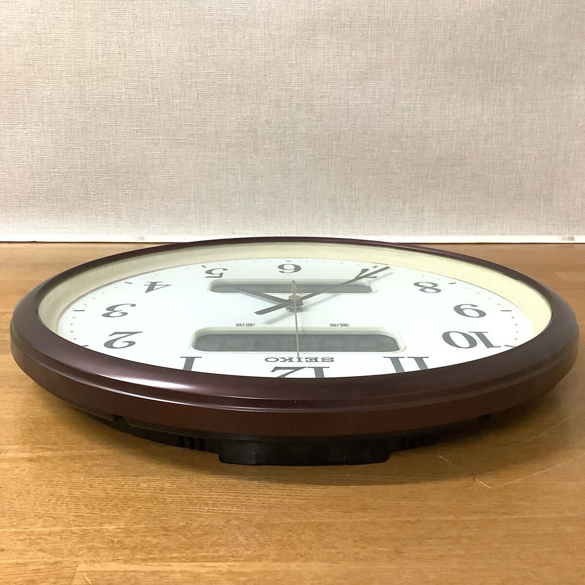 Yahoo!オークション - 【動作品】SEIKO セイコー 電波掛時計 KX348B 茶...