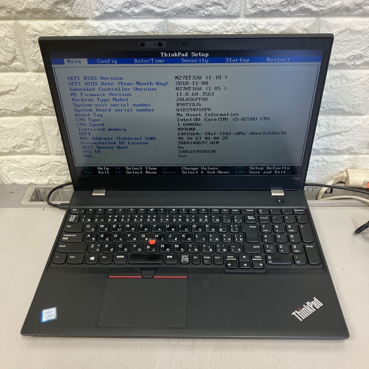Yahoo!オークション - L59 Lenovo ThinkPad T580 Core i5 8250U メモリ...