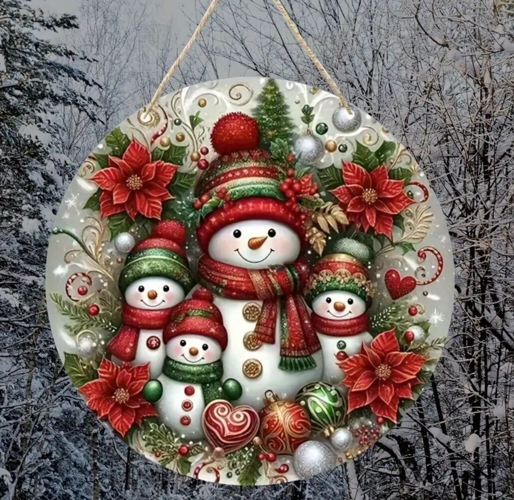 Yahoo!オークション - 1167【新品未使用】木製 クリスマス リース 雪だ...