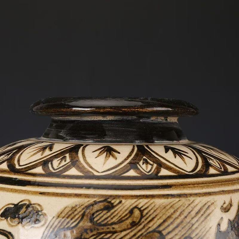 Yahoo!オークション - F342 旧家収蔵 宋吉州窯は彩竜紋缶 置物 EPD