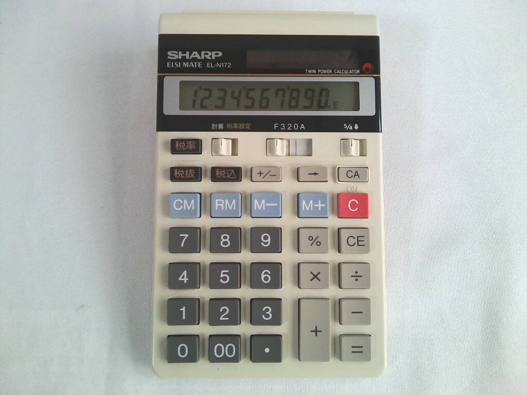 Yahoo!オークション - SHARP ELSI MATE 10桁 電卓 EL-N172 ボタン電池...