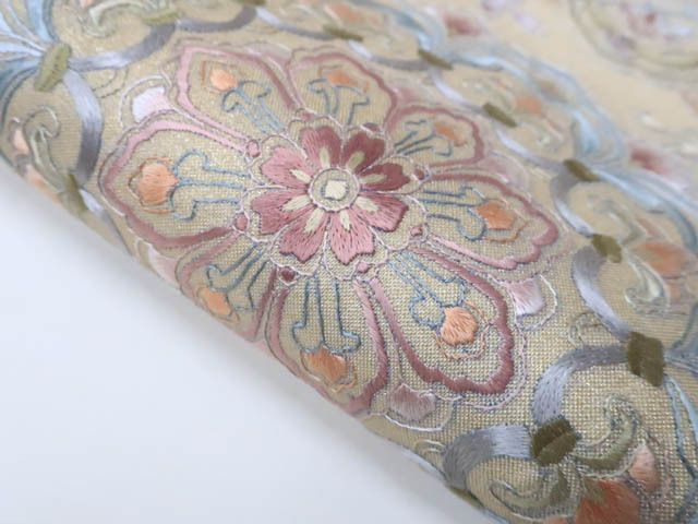 京都一輝堂》【着物】袋帯 太鼓柄 中国 蘇州刺繍 西陣織 正倉院 京都一輝堂》【着物】袋帯 太鼓柄 中国 蘇州刺繍 西陣織 正倉院