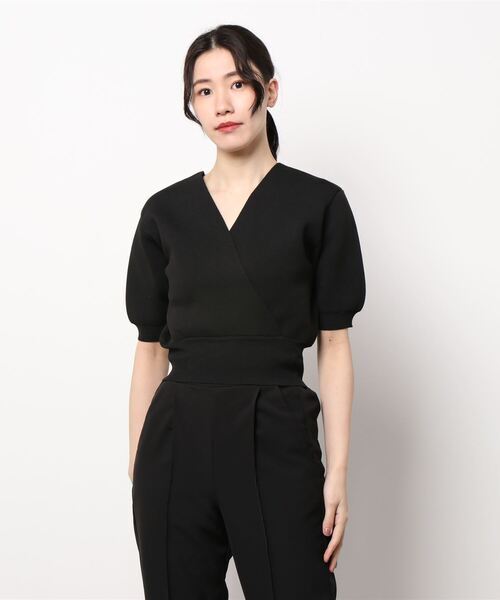 Yahoo!オークション - 「EMODA」 Vネックニット FREE ブラック レディ...