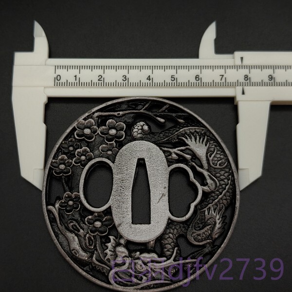 Yahoo!オークション - SY155 日本刀装具 刀鍔 桜龍図 合金製 現代品 つ...