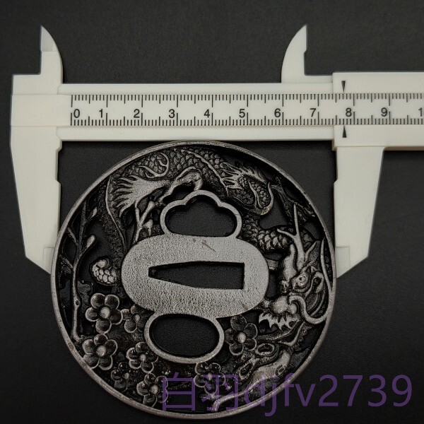 Yahoo!オークション - SY155 日本刀装具 刀鍔 桜龍図 合金製 現代品 つ...