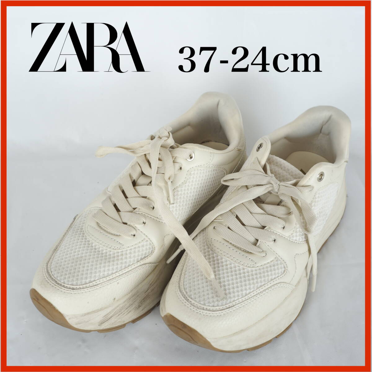 Yahoo!オークション - OK3033 ZARA ザラ レディーススニーカー 37-24cm...