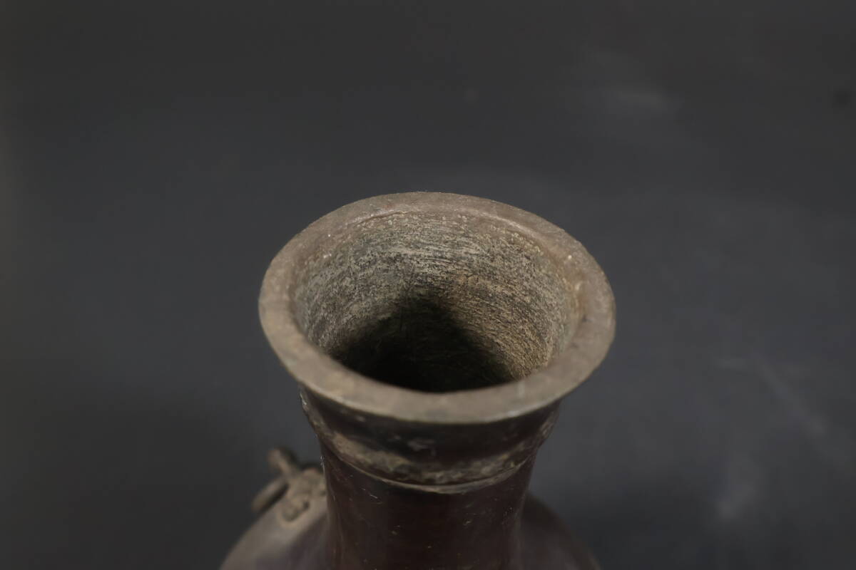 Yahoo!オークション - 【和】(A2238) 時代古作 唐物 古銅獣耳花生 花瓶...