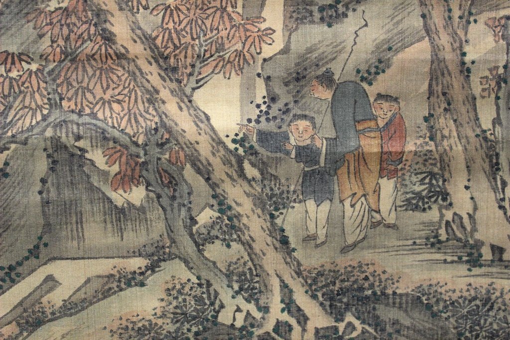 田能村竹田 肉筆 絹本 山水図 江戸時代南画家 肉筆 古掛軸 共箱 田能村竹田 肉筆 絹本 山水図 江戸時代南画家 肉筆 古掛軸 共箱
