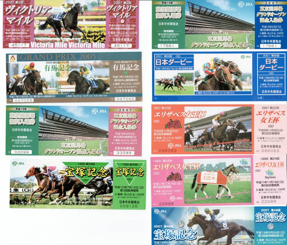 Yahoo!オークション - 004・競馬・JRA入場券・招待券・9種9枚・写真...