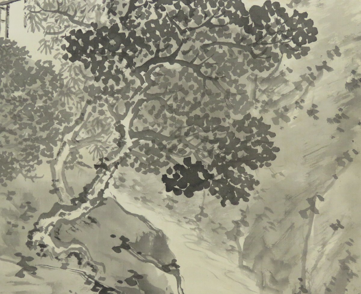 JY458◇◇掛軸 富山祥雲 夏渓山水図 尺五立 物故作家掛軸 JY458◇◇掛軸 富山祥雲 夏渓山水図 尺五立 物故作家掛軸