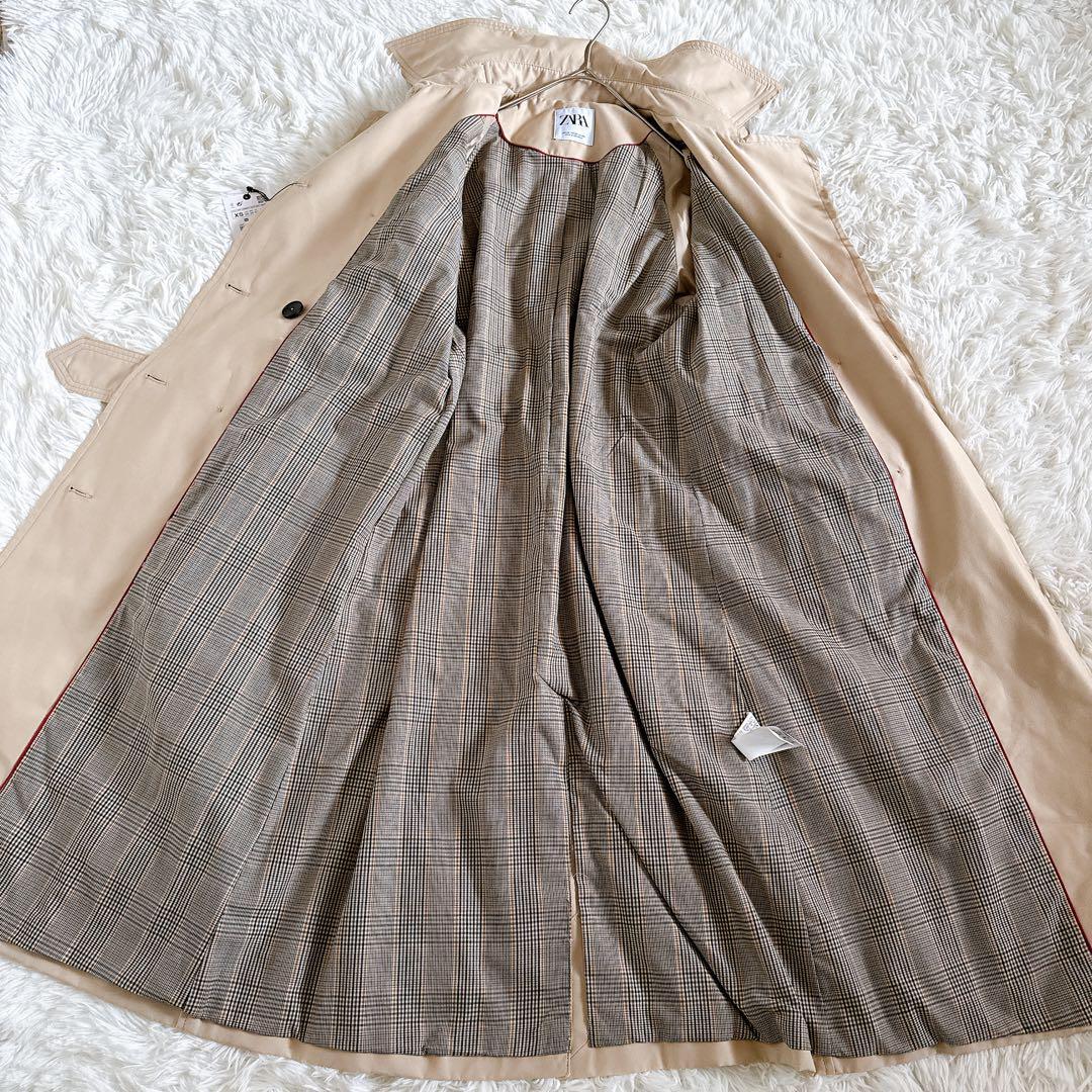 未使用タグ付き ZARA ザラ ロングトレンチコート ウエストベルト 未使用タグ付き ZARA ザラ ロングトレンチコート ウエストベルト
