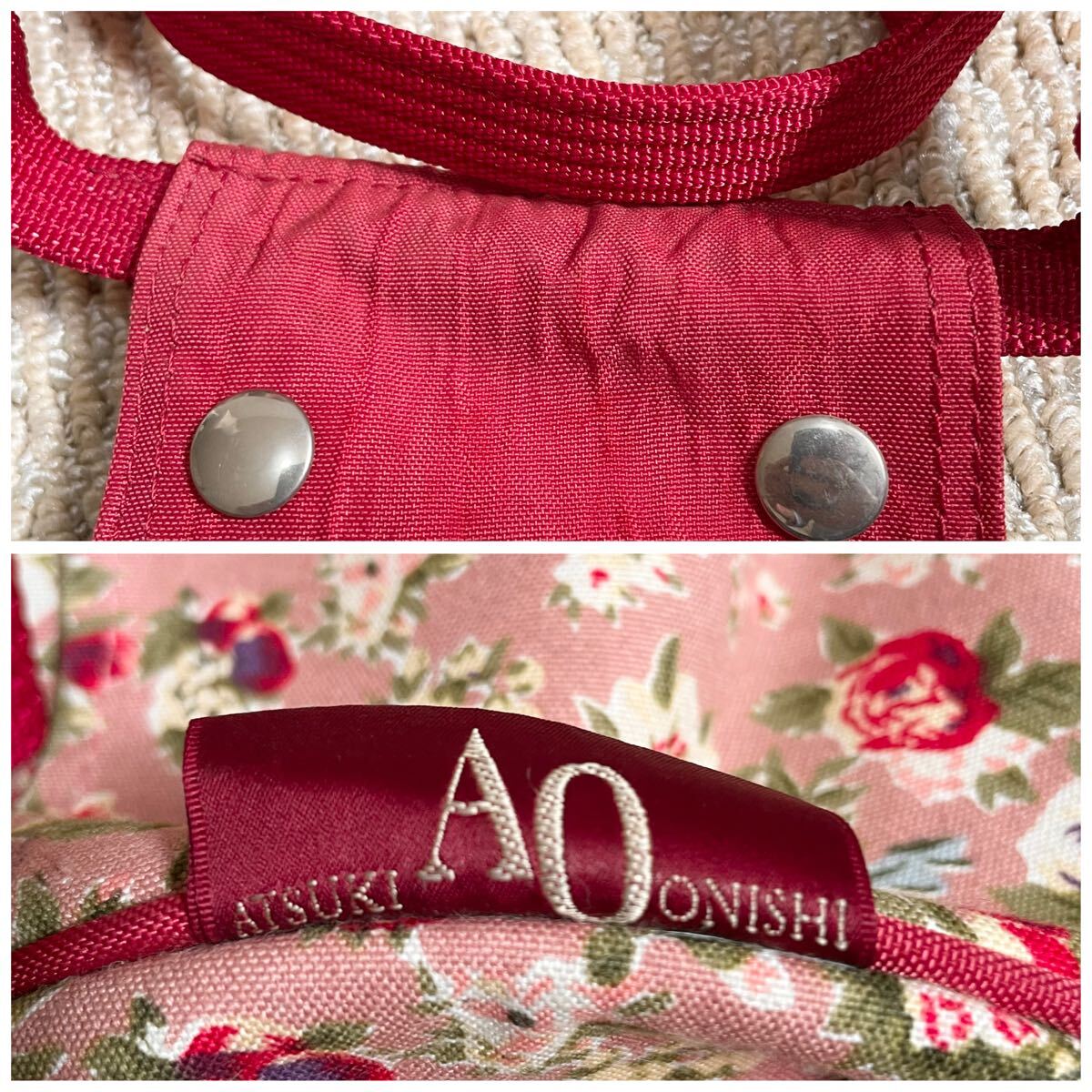 Yahoo!オークション - ATSUKI ONISHI ボストンバッグ ピンク 花柄