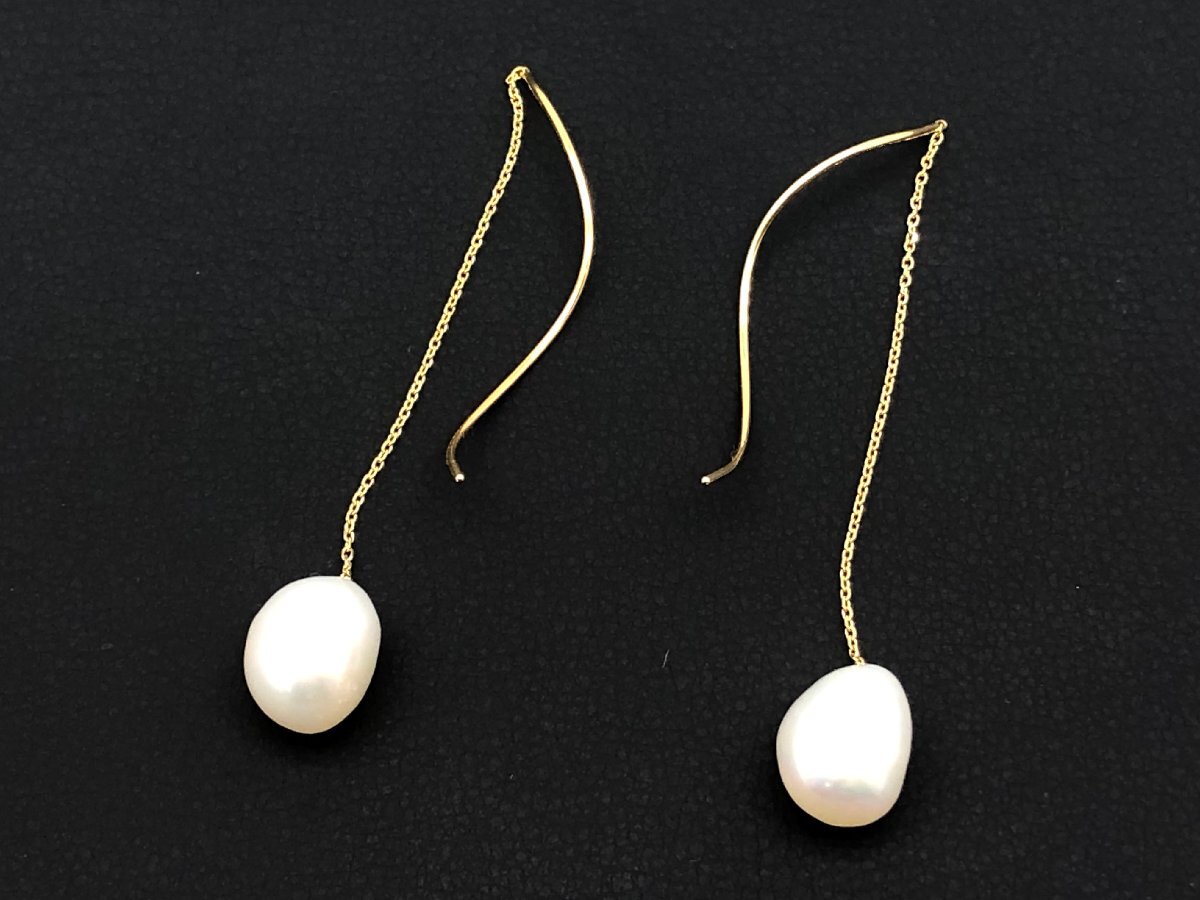 TASAKI 田崎真珠 バロック パール 750 ロング ピアス TASAKI 田崎真珠 バロック パール 750 ロング ピアス
