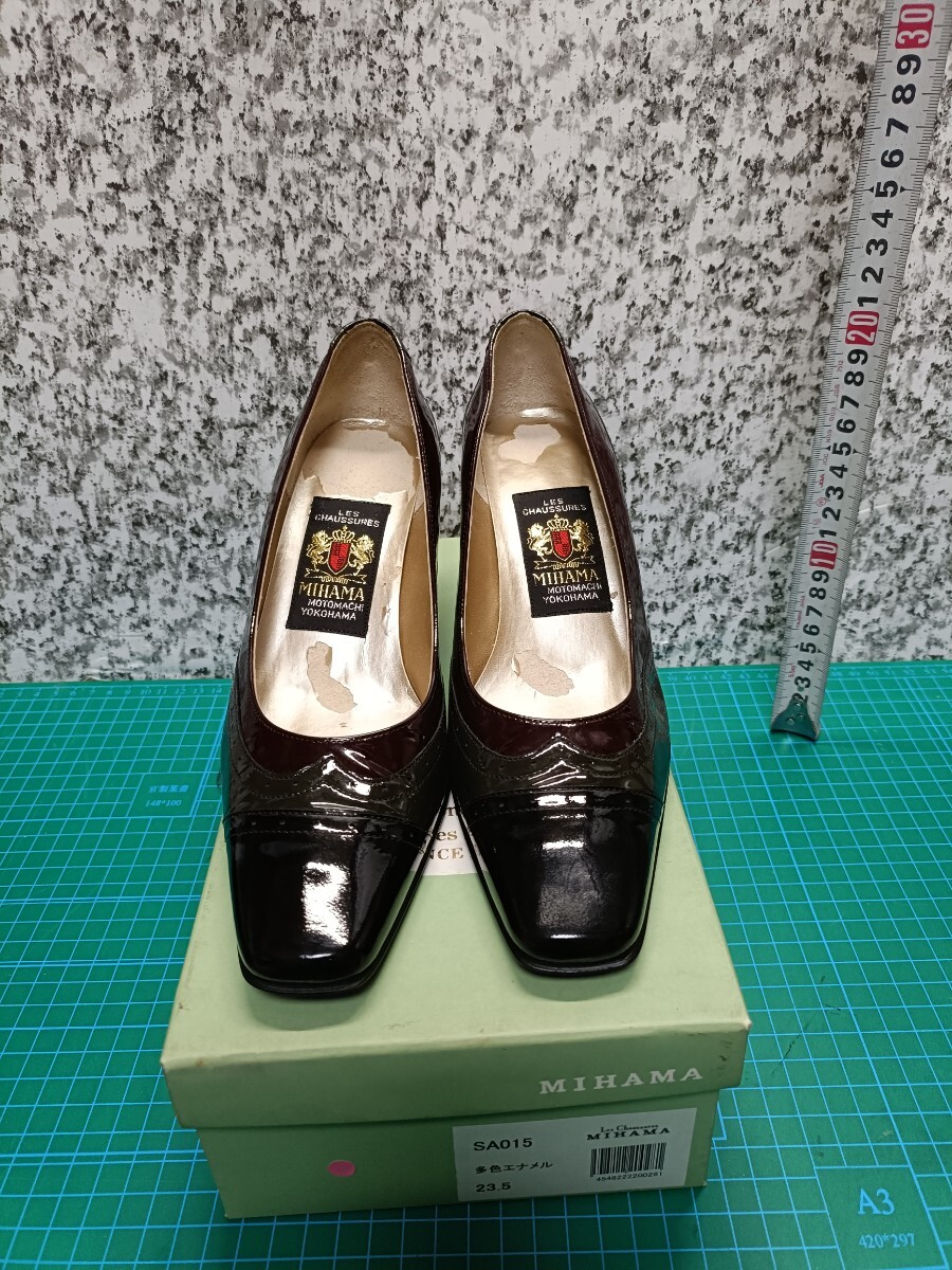 Yahoo!オークション - MIHAMA ミハマ SA015 エナメルヒール 23.5cm 箱...