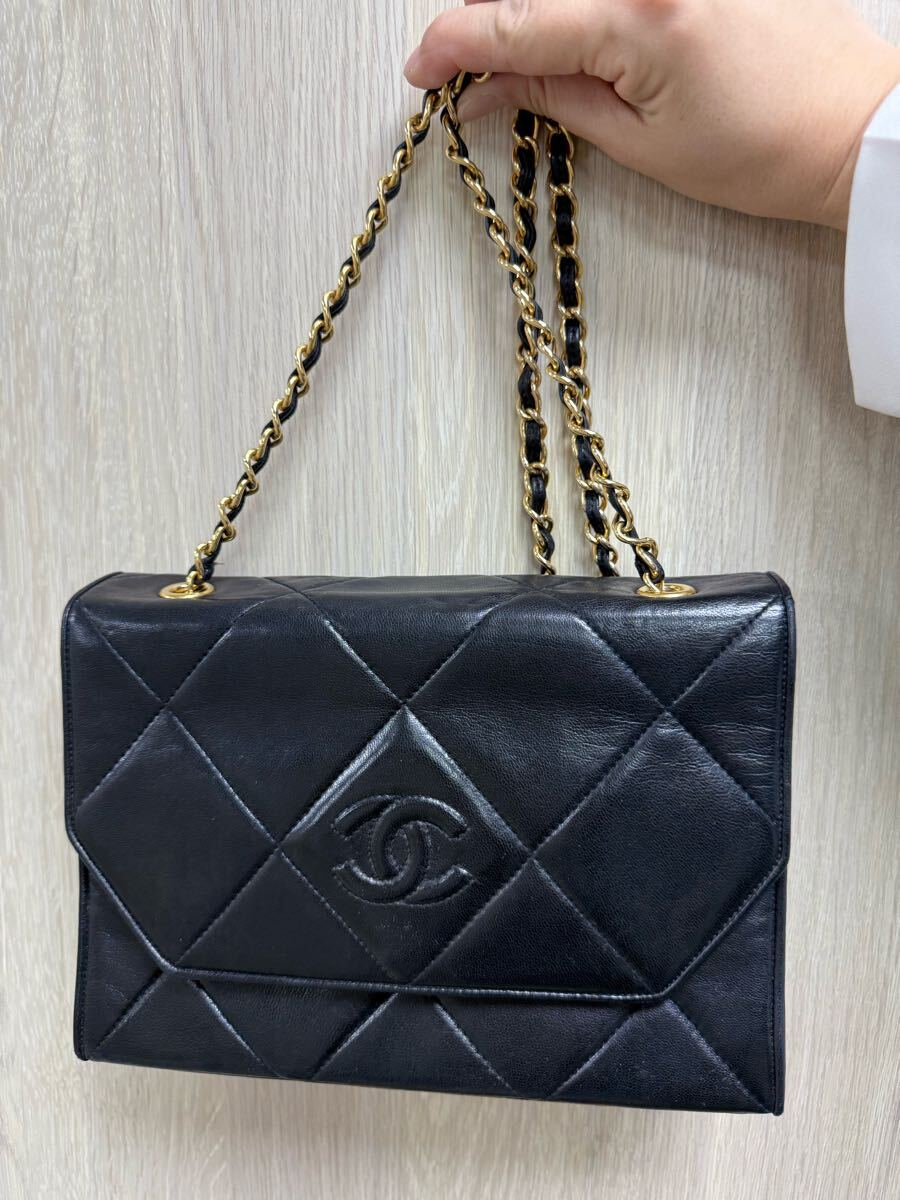 美品】CHANEL ラムスキン ヴィンテージ シングルマトラッセ 美品】CHANEL ラムスキン ヴィンテージ シングルマトラッセ