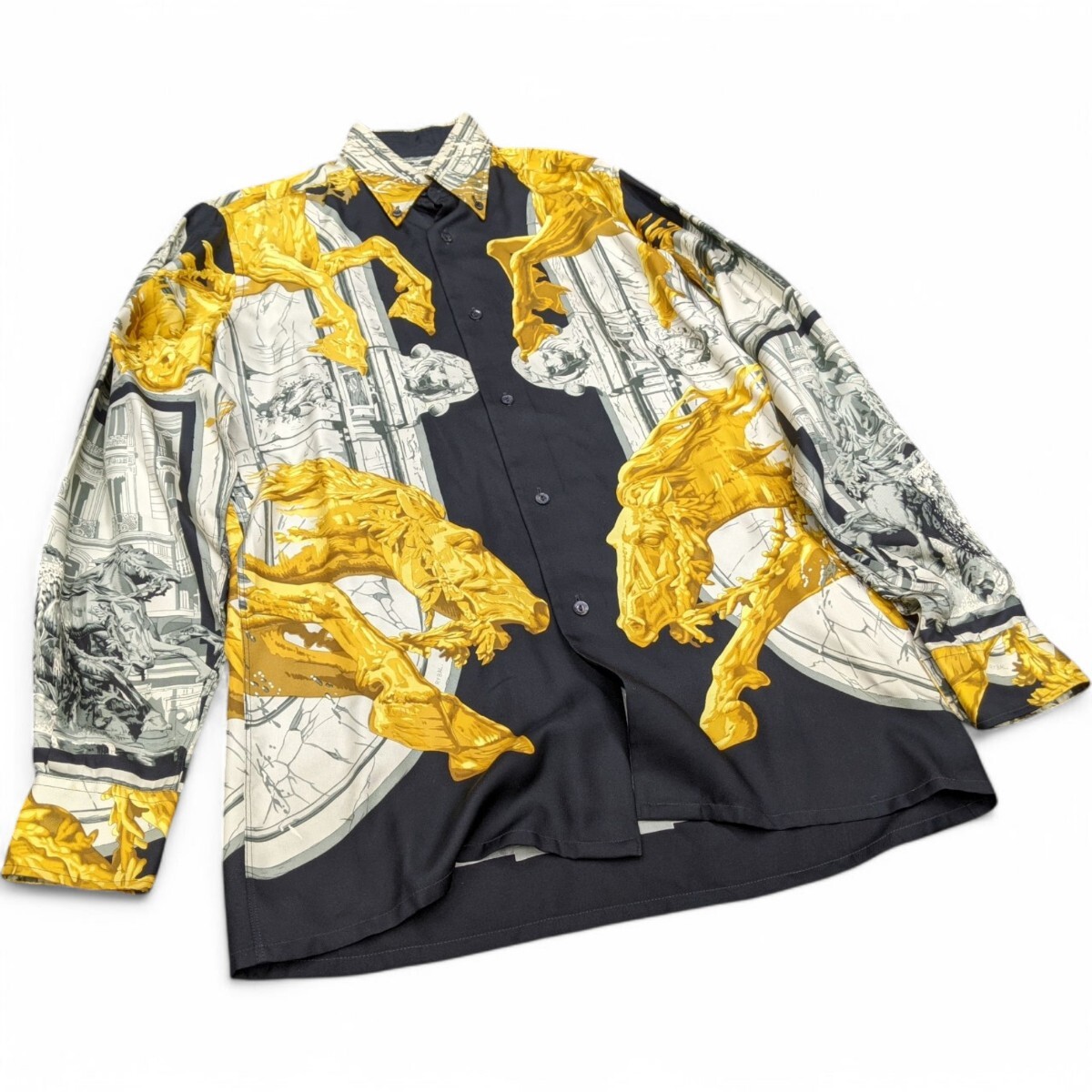 Yahoo!オークション - 241114-610-84 IR1500 HERMES シルク100 エルメ...