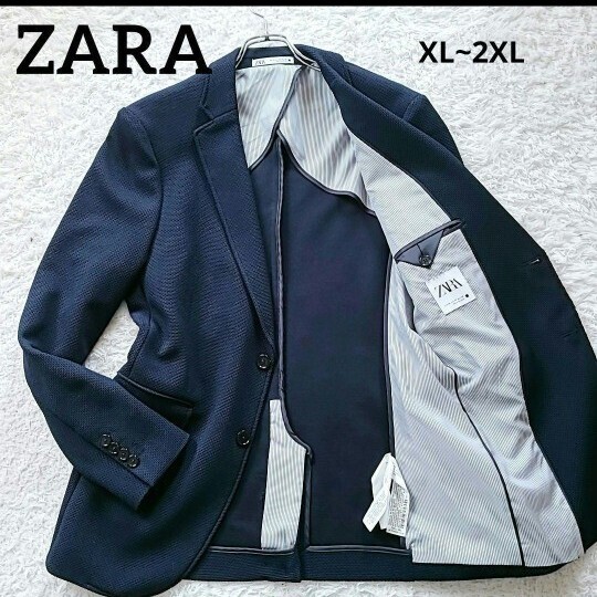 Yahoo!オークション - 未使用 ZARA ザラ ネイビー 紺色シアサッカー テ...