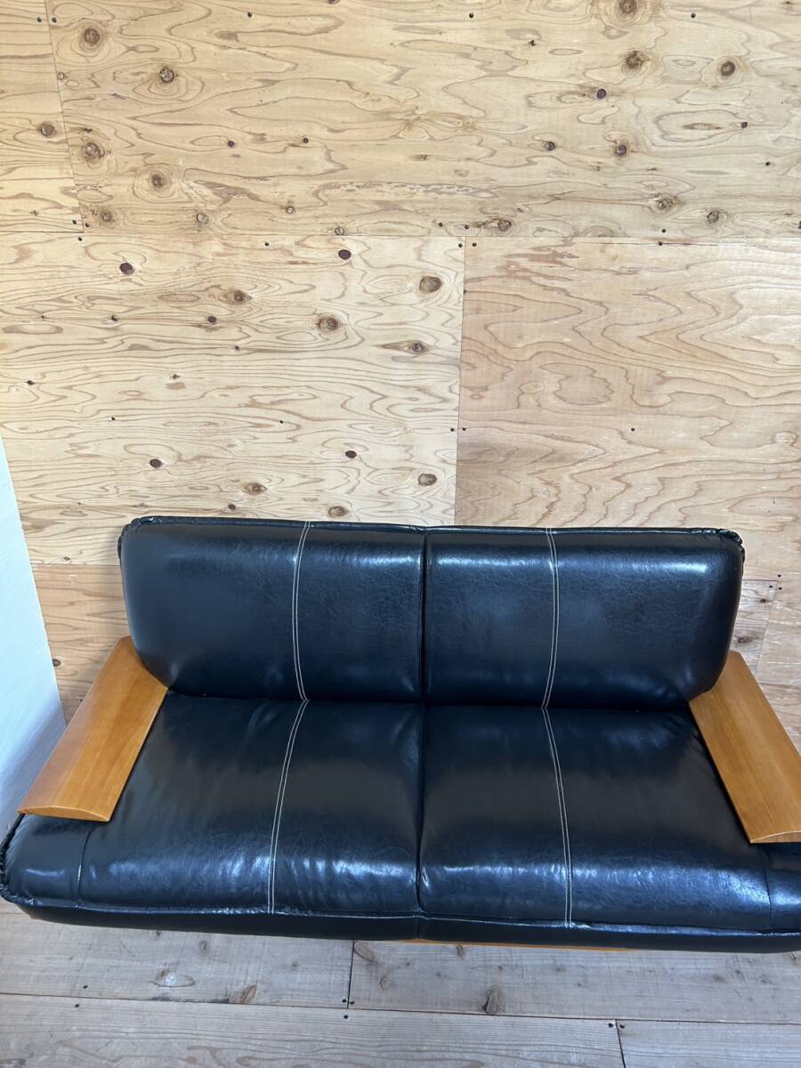 Yahoo!オークション - 二人掛けソファ 革製 黒
