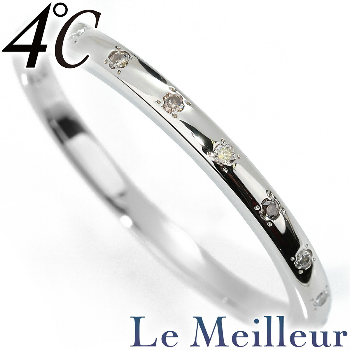 Yahoo!オークション - 4℃ リング 指輪 ダイヤモンド Pt950 11号 ヨン...