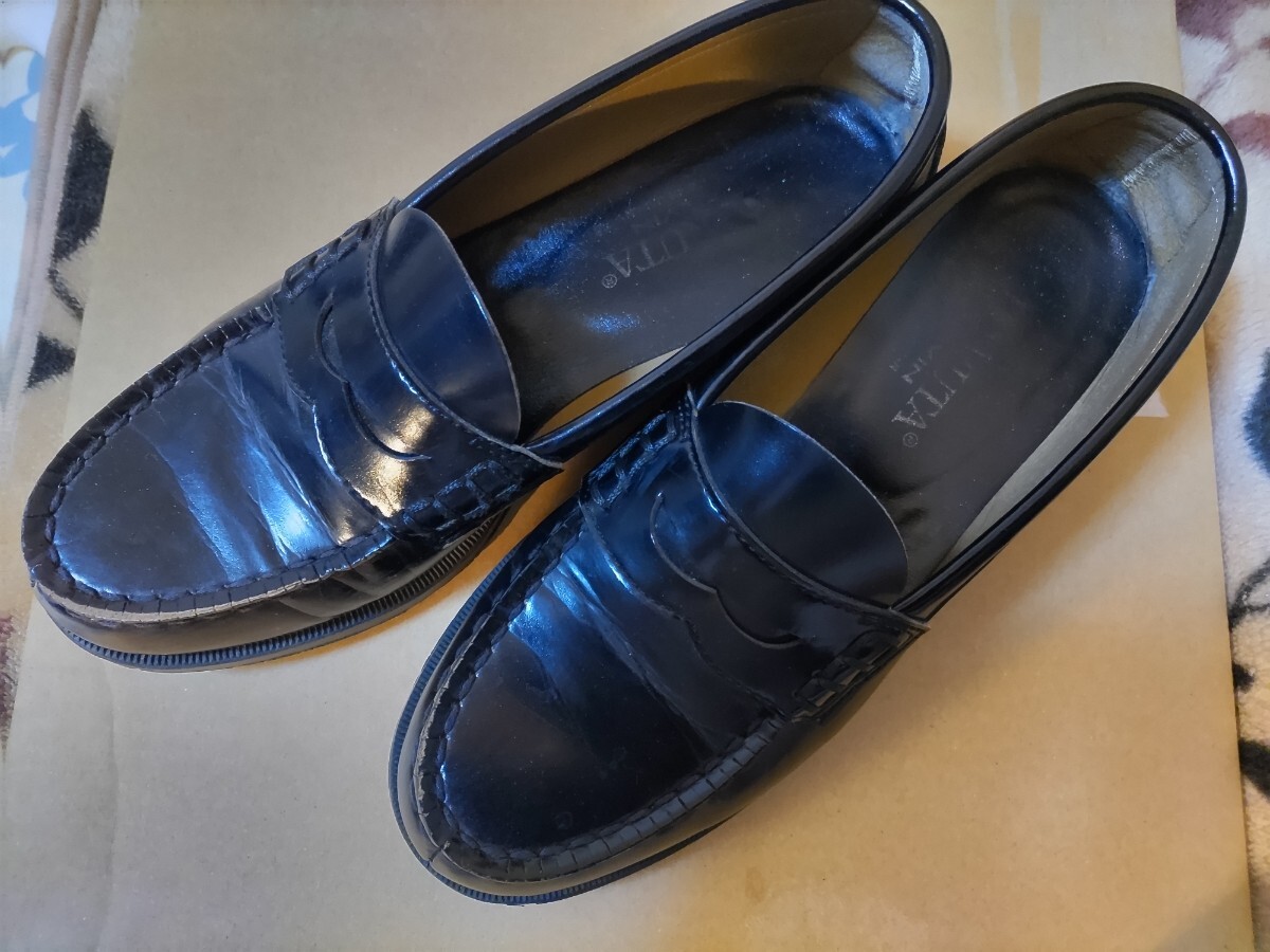 Yahoo!オークション - ハルタ HARUTA ローファー 24.5㌢ EE 黒 通学 シ...