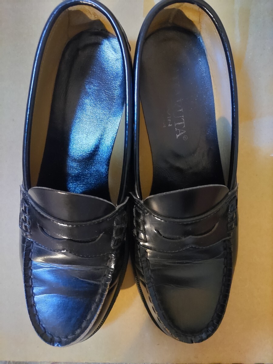 Yahoo!オークション - ハルタ HARUTA ローファー 24.5㌢ EE 黒 通学 シ...