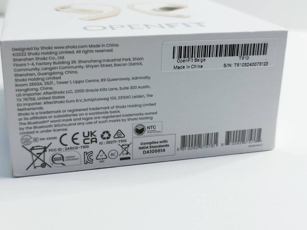 Yahoo!オークション - 【美品】SHOKZ OPENFIT T910 ワイヤレスイヤホン