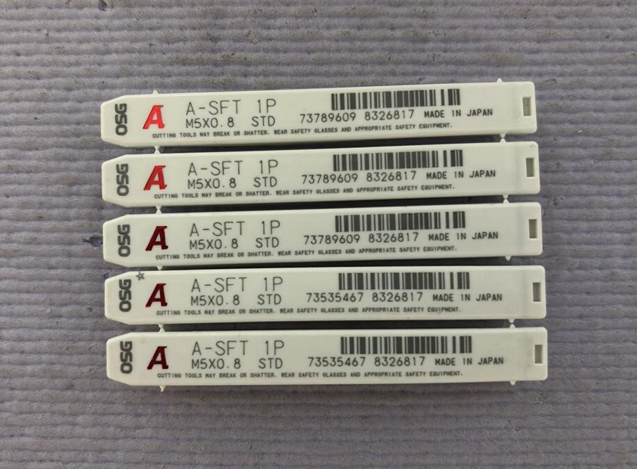 Yahoo!オークション - OSG Aタップ A-SFT M5x0.8 (上げ型 1P)・5本セッ...