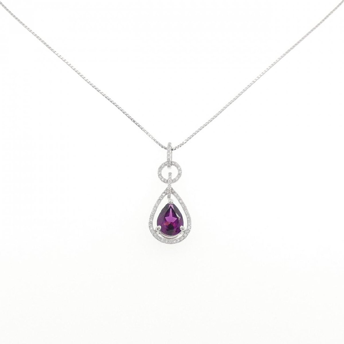 Yahoo!オークション - K18WG ガーネット ネックレス 1.71CT