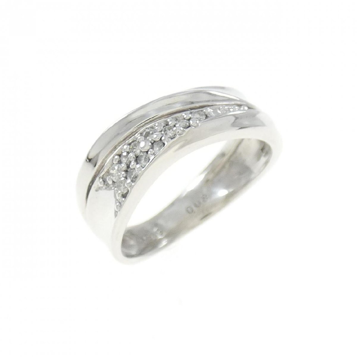 Yahoo!オークション - K18WG ダイヤモンド ピンキー リング 0.08CT