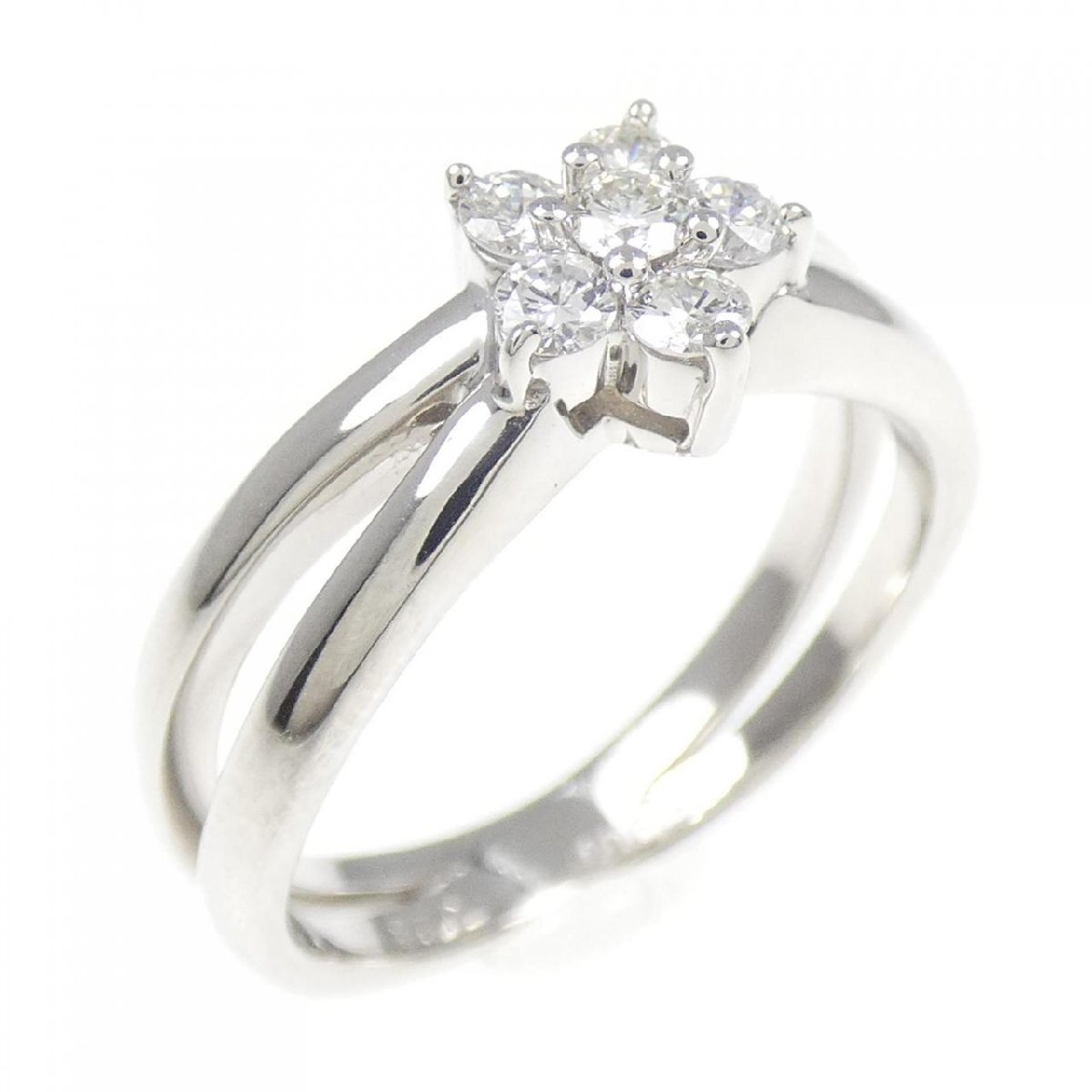 Yahoo!オークション - PT フラワー ダイヤモンド リング 0.23CT