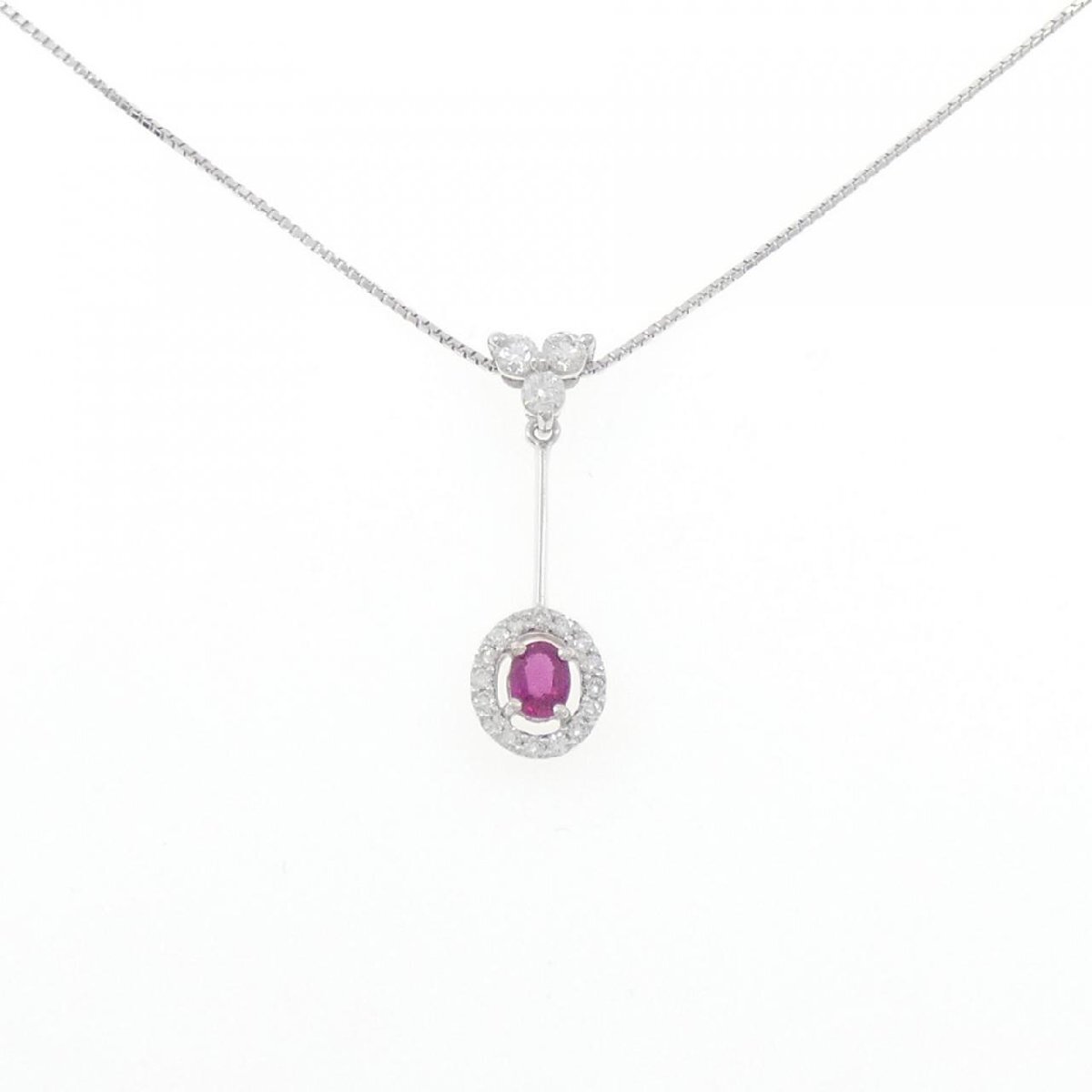 Yahoo!オークション - K18WG ルビー ネックレス 0.26CT